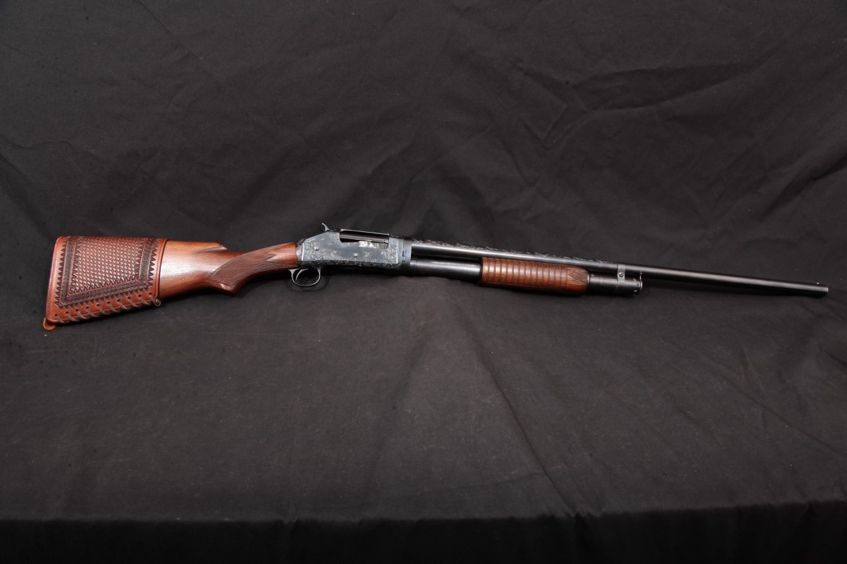 Winchester Custom Engraved Model 1897 97 M97 Takedown, Blue 30" Pump ...