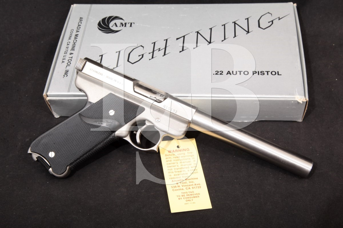 Amt Model Lightning, Stainless 6 1/2" Heavy Bull Barrel Semi Automatic ...