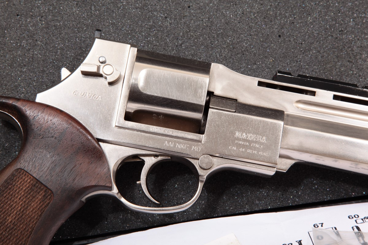 Mateba Model 6 Unica Hunter Autorevolver, Nickel 8 3/8" Compensated ...
