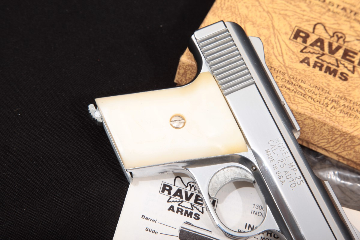 Raven Arms Model P-25, Nickel 2 1/2" Blowback Semi-Automatic Pistol ...