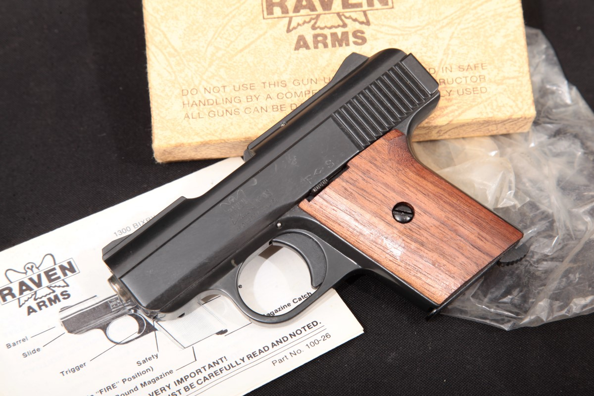 Raven Arms Model Mp-25, 2 3/8" Semi-Automatic Pistol, In Box, Mfd 1984 ...