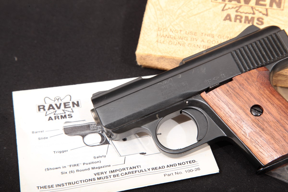 Raven Arms Model Mp-25, 2 3/8" Semi-Automatic Pistol, In Box, Mfd 1984 ...