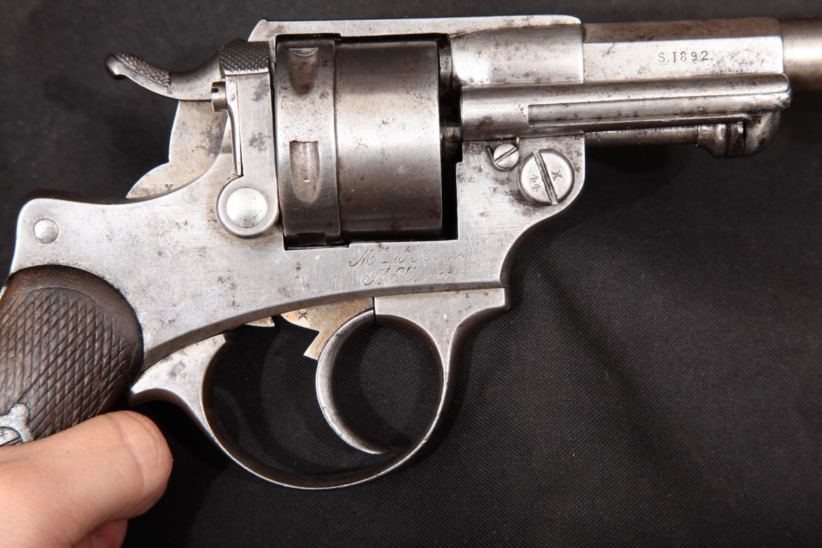 French Mas Model 1873 Chamelot-Delvigne Revolver, In The White, 4 ...