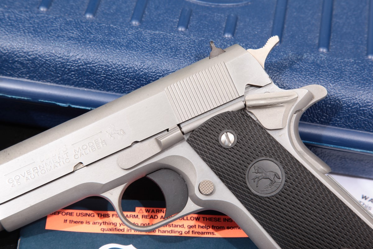 Colt Government Model 1911 Series 80, Stainless 5" Sa Single-Action ...
