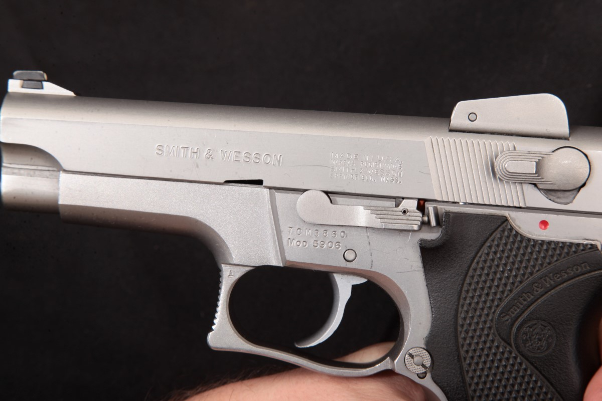 Smith & Wesson S&W Model 5906, Stainless 4" Sa/Da Semi-Automatic Pistol ...