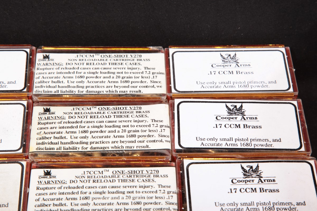 600x .17 Ccm Cooper Arms Unprimed Brass Cases Reloading Components .60 ...