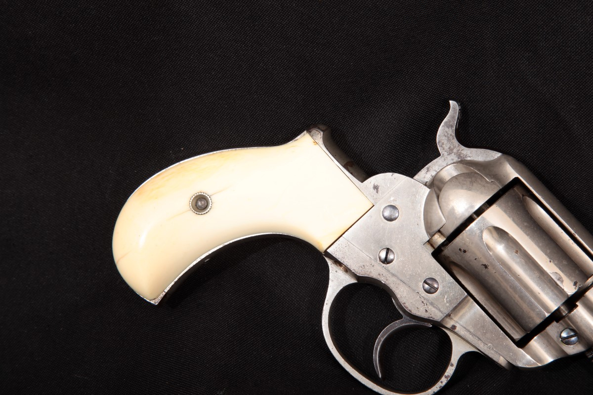 Colt Model 1877 Lightning, Nickel 4 1/2" Sa/Da Double Action Revolver ...
