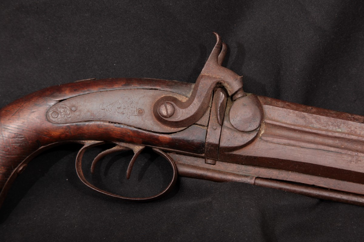 Deakin Howdah, Brown 7" Over Under Percussion Black Powder Double ...