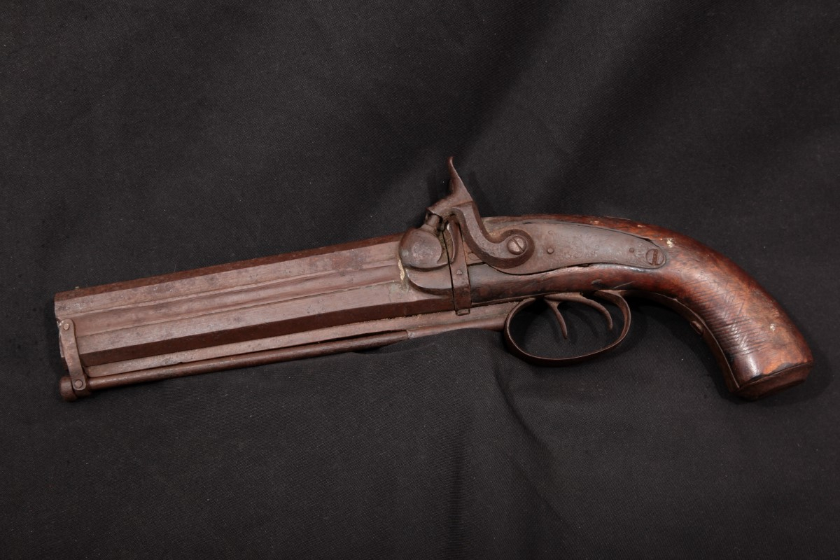 Deakin Howdah, Brown 7" Over Under Percussion Black Powder Double ...