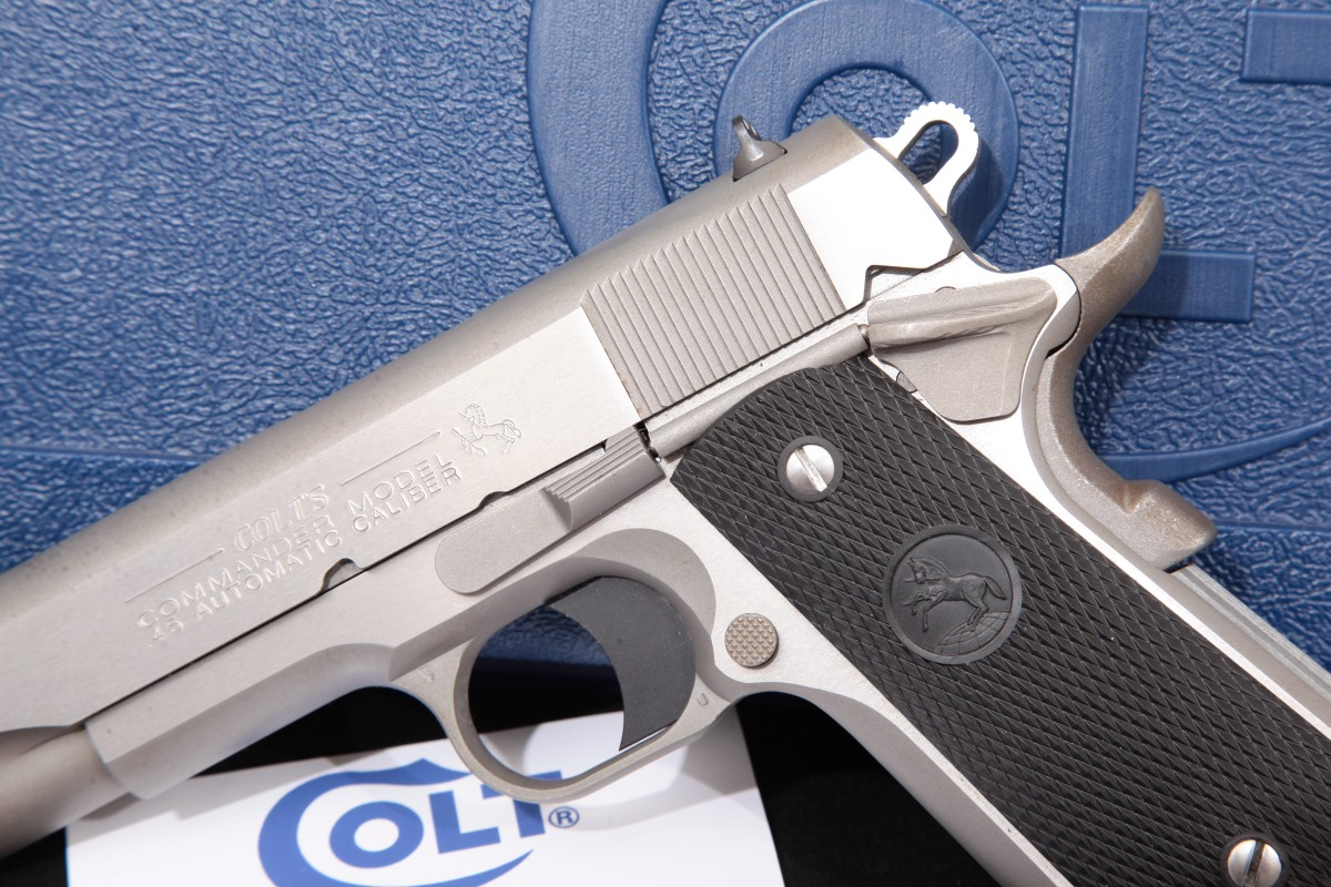 Colt Commander 1991/1911 Model 04091u, Stainless 4 1/4" Single Action ...