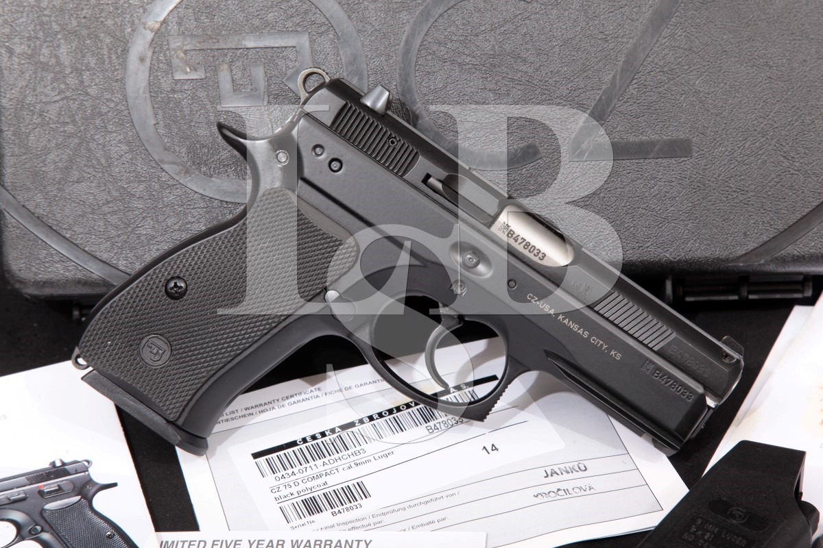 CZ Model 75 D Compact P-01 01199, Black 3.88