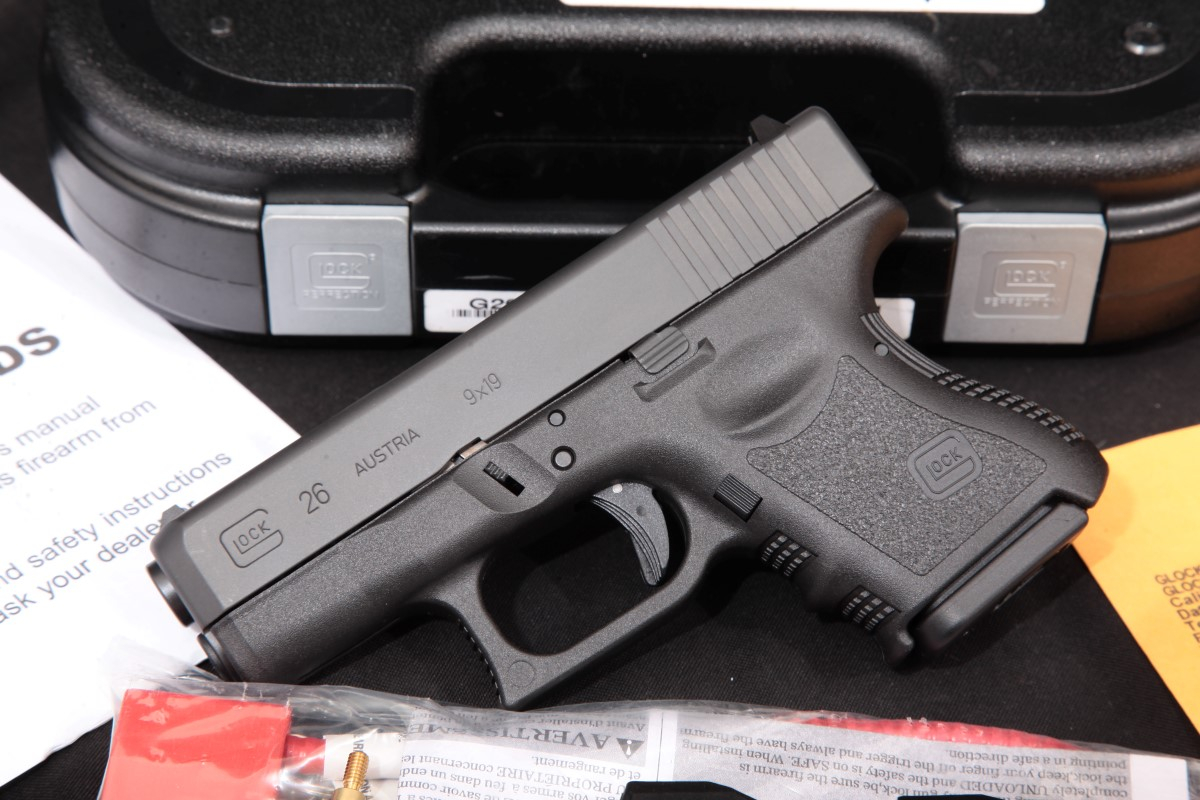 Glock Model 26 M26 G26, Generation 3 Gen3 G3, Matte Black Tennifer 3.46 ...