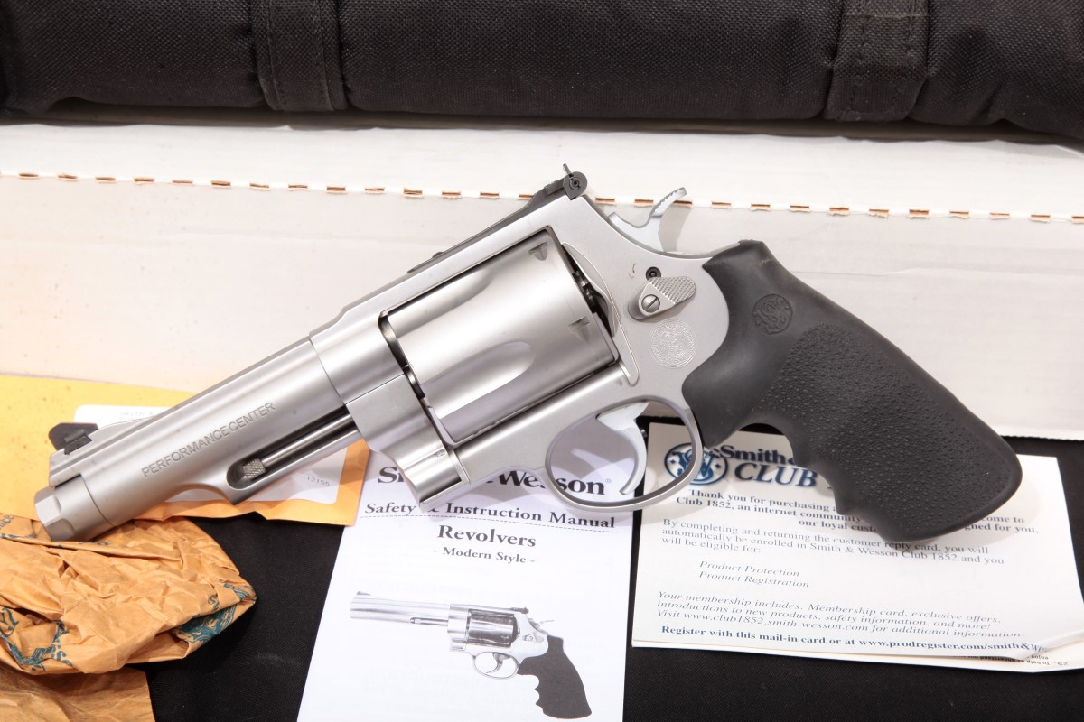 Smith & Wesson S&W Model 500 M500 Performance Center 170304, Stainless 5" 5-Shot Sa/Da Double ...