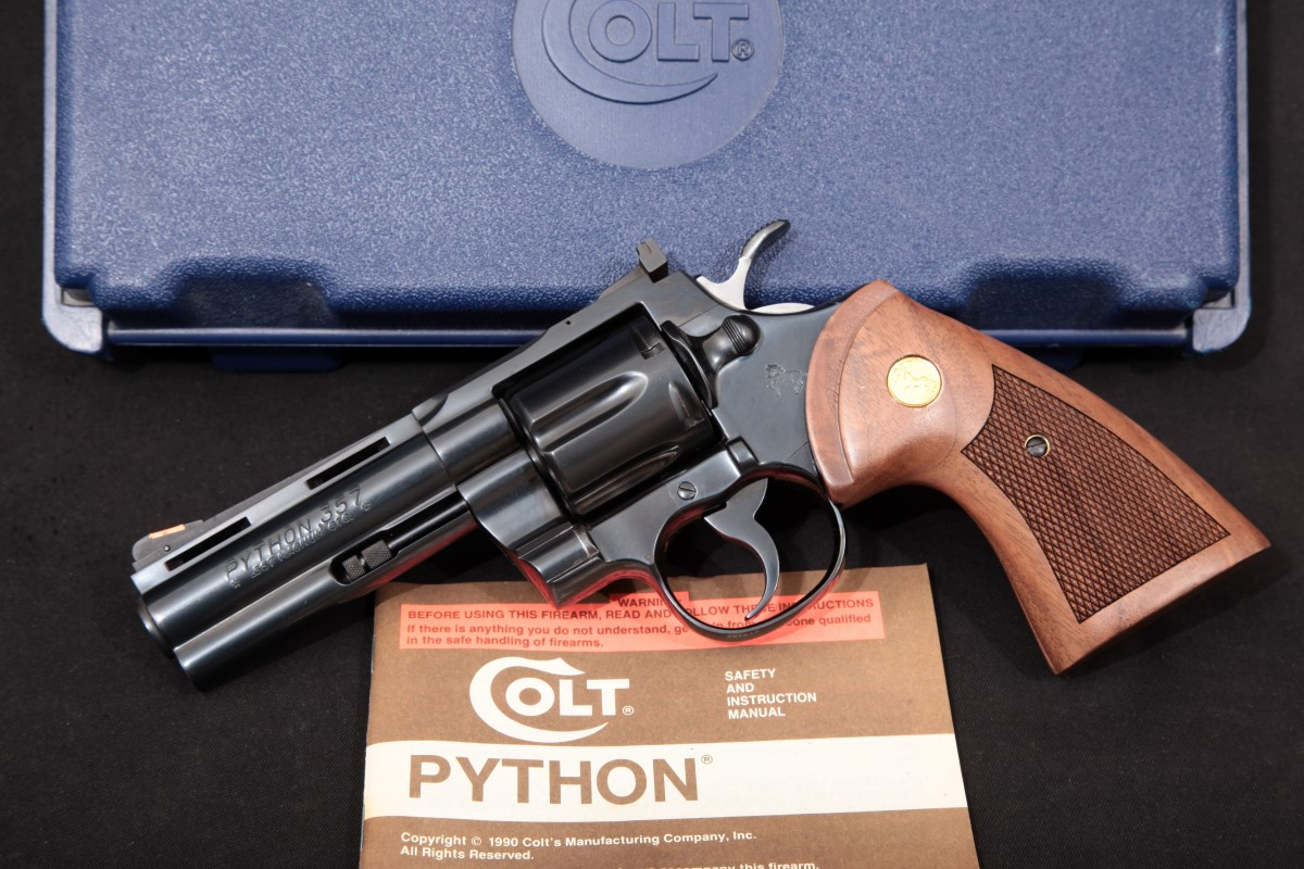 Colt Python Model I3640, Blue 4" Vent-Rib Full Lug 6-Shot Sa/Da Double ...