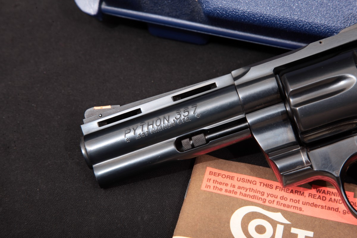 Colt Python Model I3640, Blue 4" Vent-Rib Full Lug 6-Shot Sa/Da Double ...