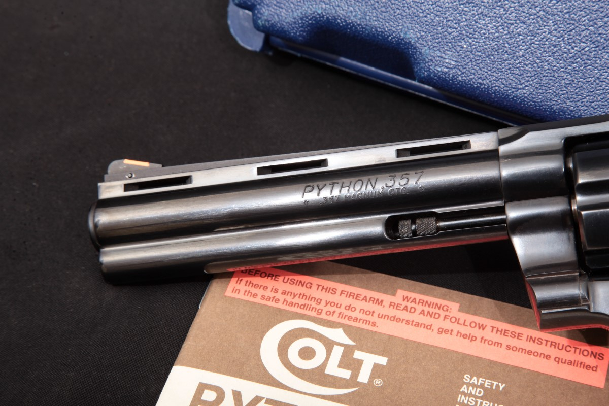 Colt Python Model I3660, Blue 6" Vent-Rib 6-Shot Sa/Da Double Action ...