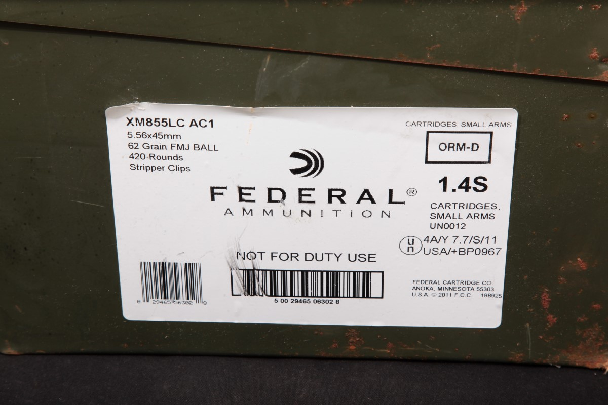 420x 5.56x45 Nato M855 Federal Ammunition 62 Gr. Green-Tip Ball Bullets ...