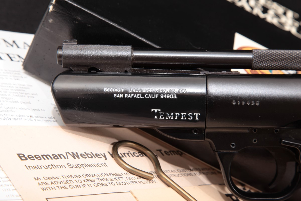 Webley & Scott Beeman Tempest, Black 7" Air Pistol, Box & Paperwork ...