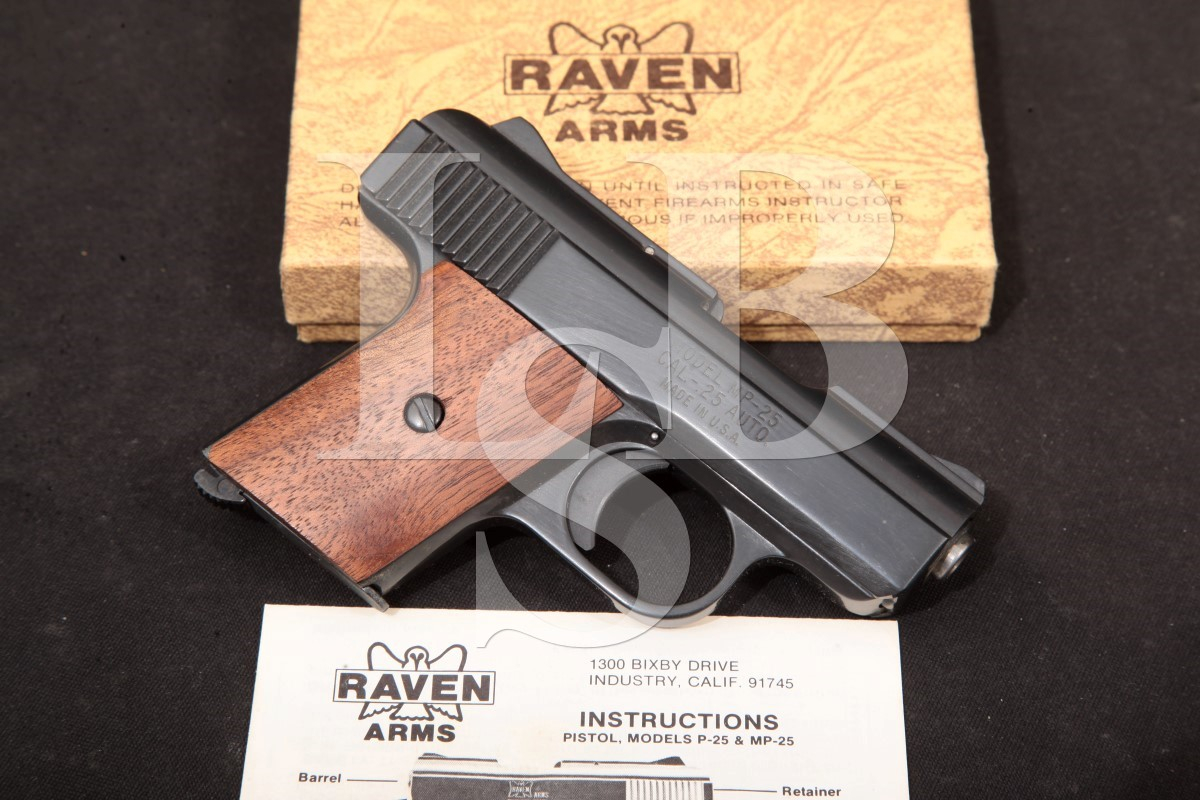 Raven Arms Model 25, Blue 2 1/2" Blowback Semi Automatic Magazine Fed ...