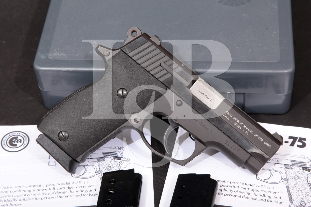 Astra-Unceta Model A-75, Blue 3 1/2" Single Double Action Sa Da Detachable Magazine Fed Pistol ...