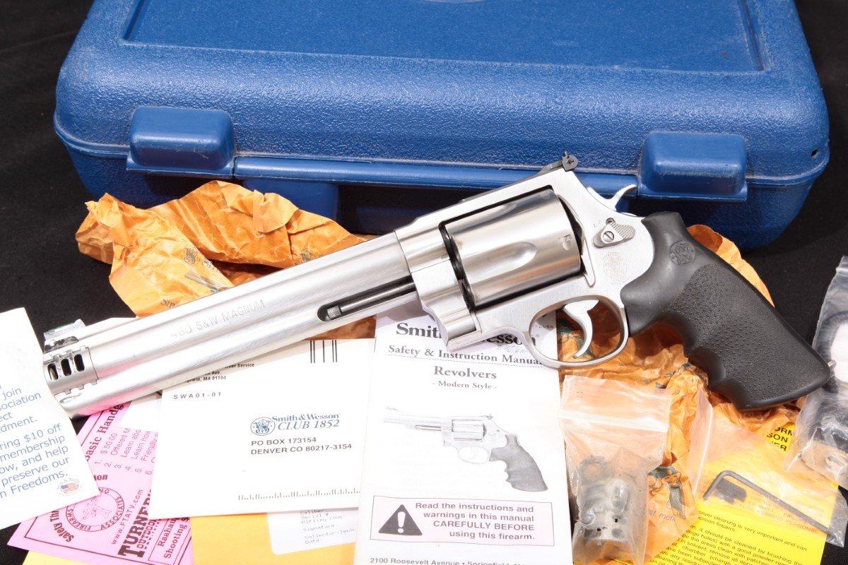 Smith & Wesson S&W Model 460xvr 460-Xvr Extreme Velocity Revolver, Stainless 8 1/2" Compensated ...