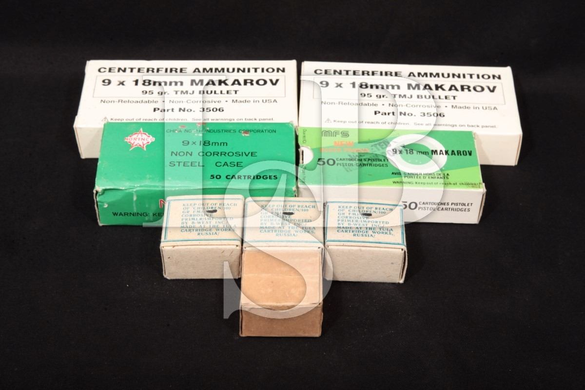 261x 9x18 Makarov Mixed Ammunition Norinco, Russian, Some American 90 ...