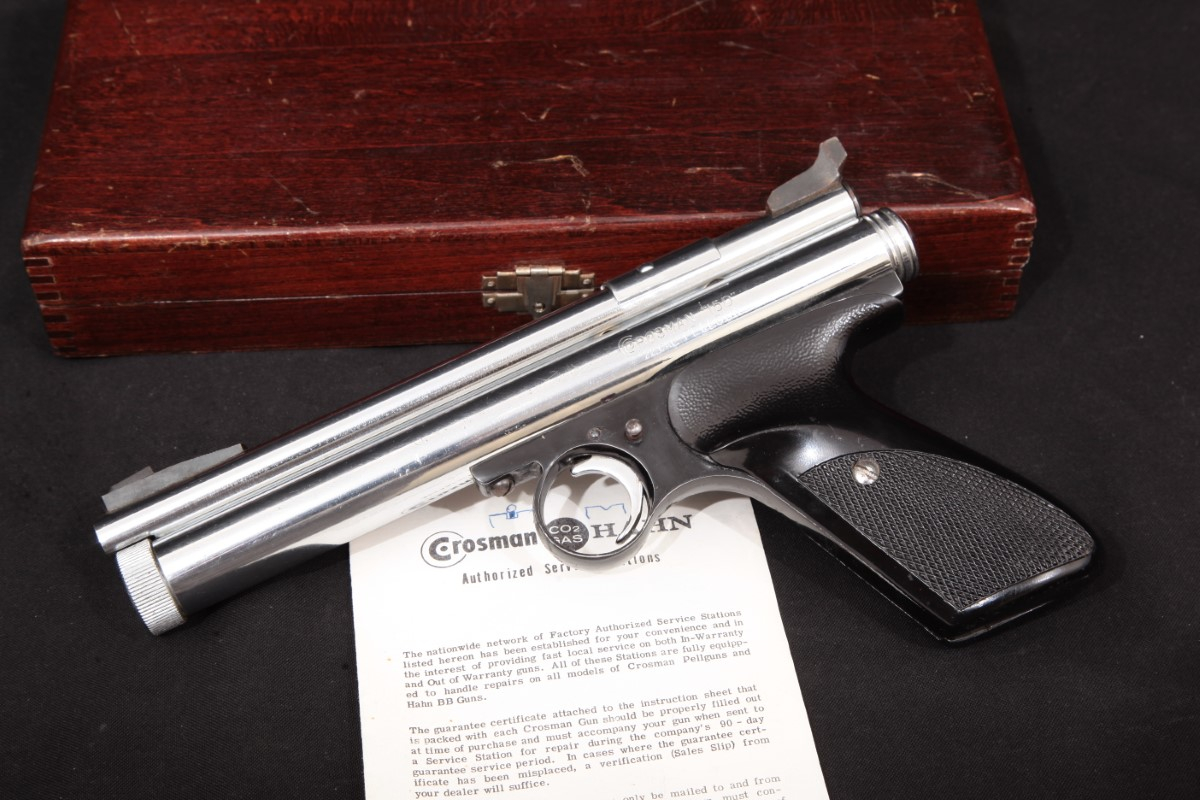 Crosman Model 150 Medalist Pellgun Pistol, Chrome 6" Co2 Single Shot ...