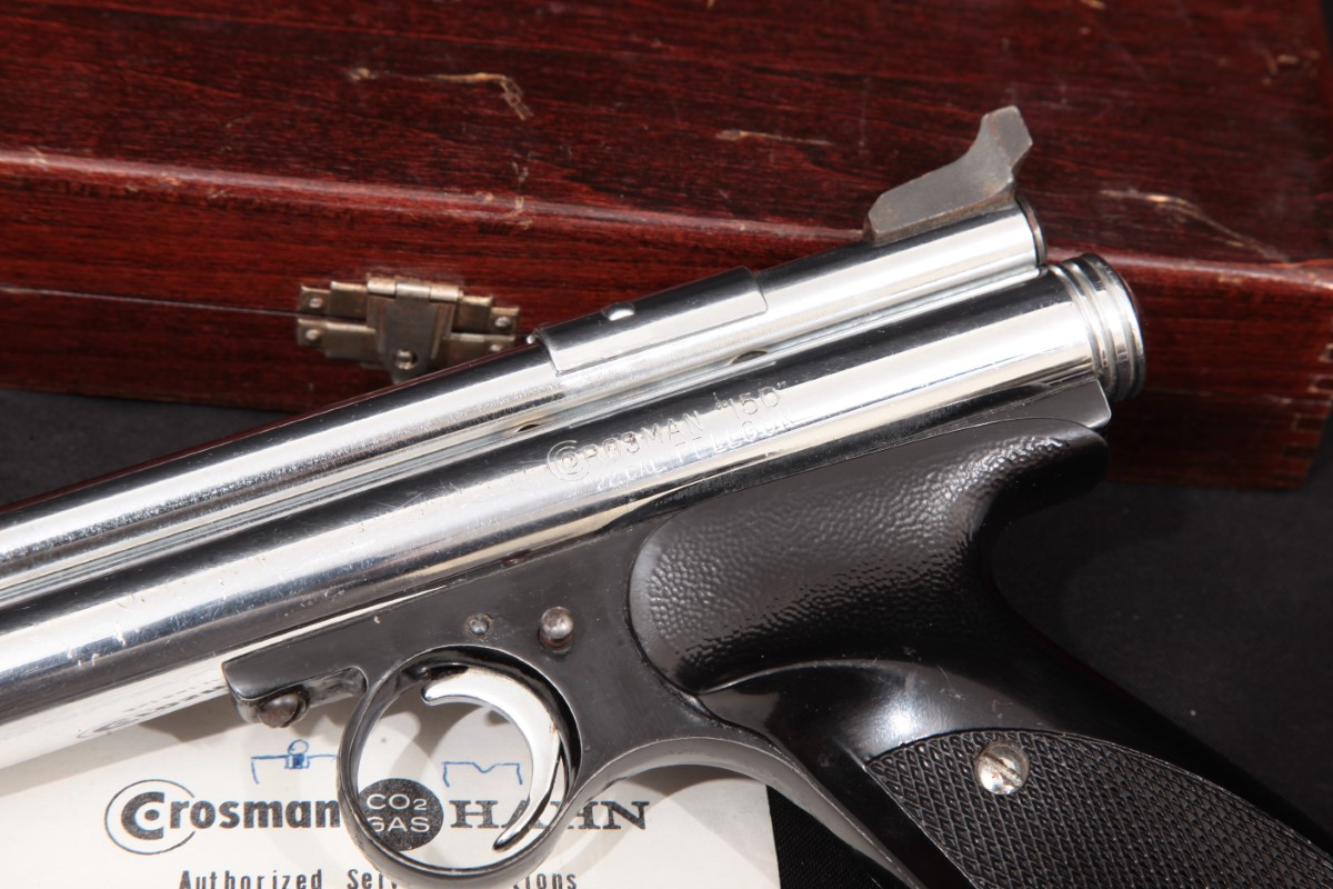 Crosman Model 150 Medalist Pellgun Pistol, Chrome 6" Co2 Single Shot ...