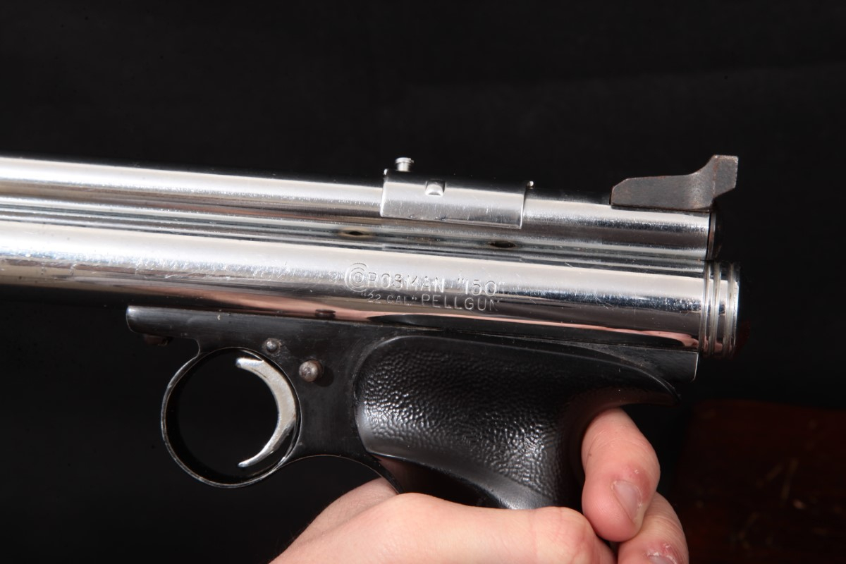 Crosman Model 150 Medalist Pellgun Pistol, Chrome 6" Co2 Single Shot ...