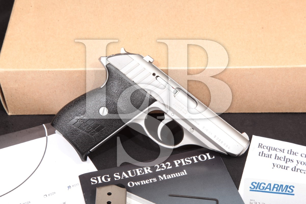 Sig Sauer Model P232sl P-232 Sl 232-380-S, Stainless 3 1/2" Sa/Da Semi ...