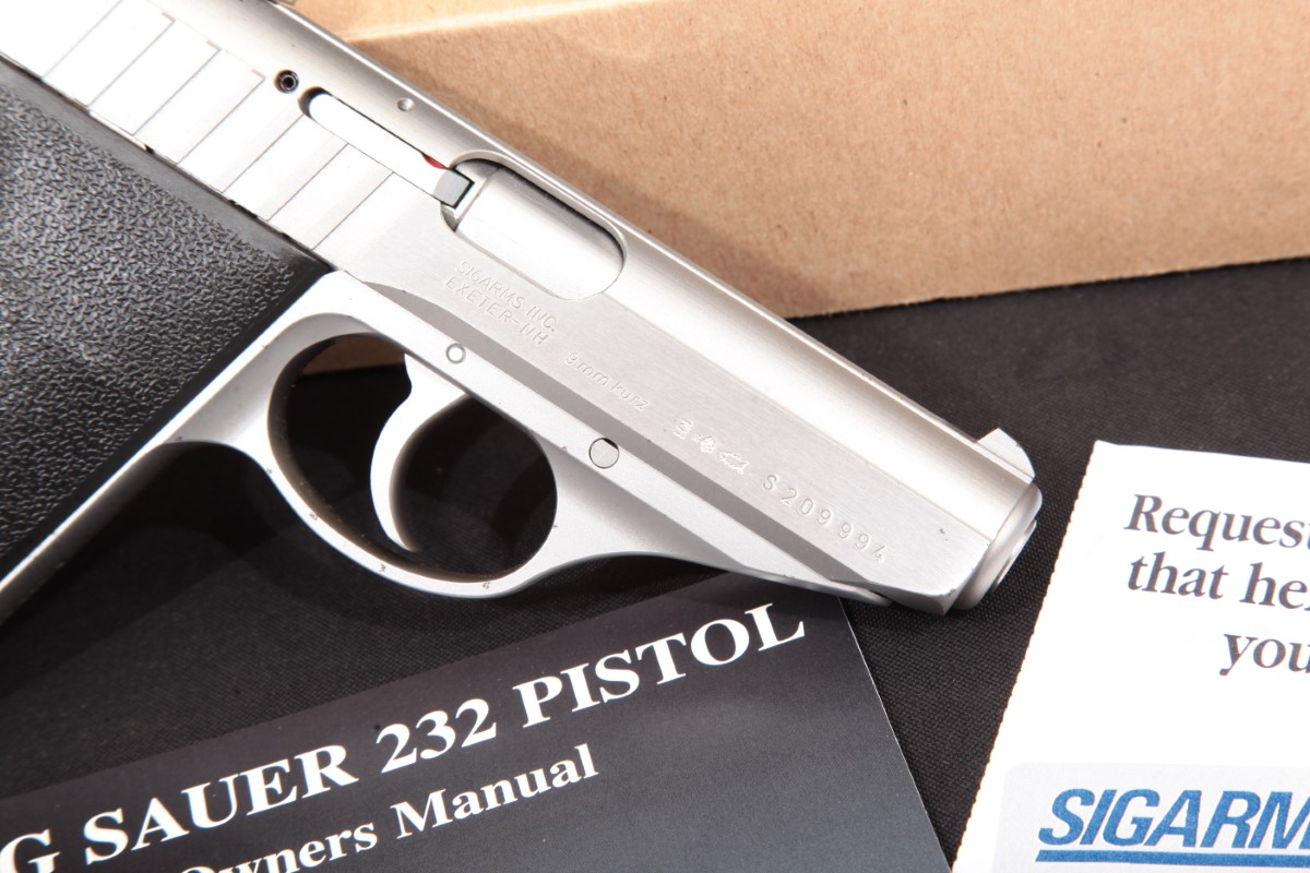 Sig Sauer Model P232sl P-232 Sl 232-380-S, Stainless 3 1/2" Sa/Da Semi ...