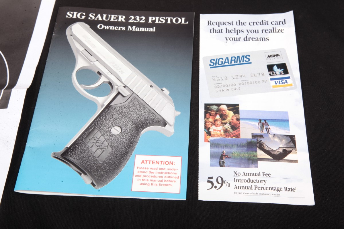 Sig Sauer Model P232sl P-232 Sl 232-380-S, Stainless 3 1/2" Sa/Da Semi ...