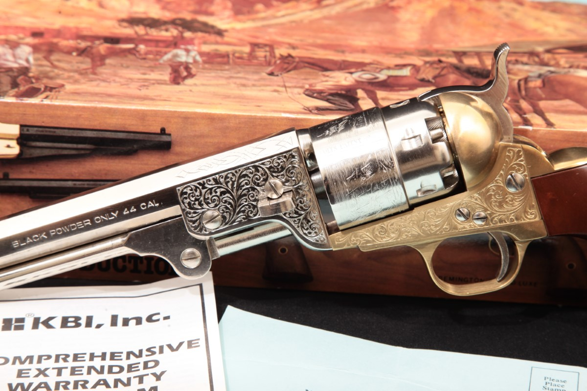 F.Lli Pietta Model 1851 Reb Nord Navy Deluxe, Engraved Nickel & Brass 7 ...