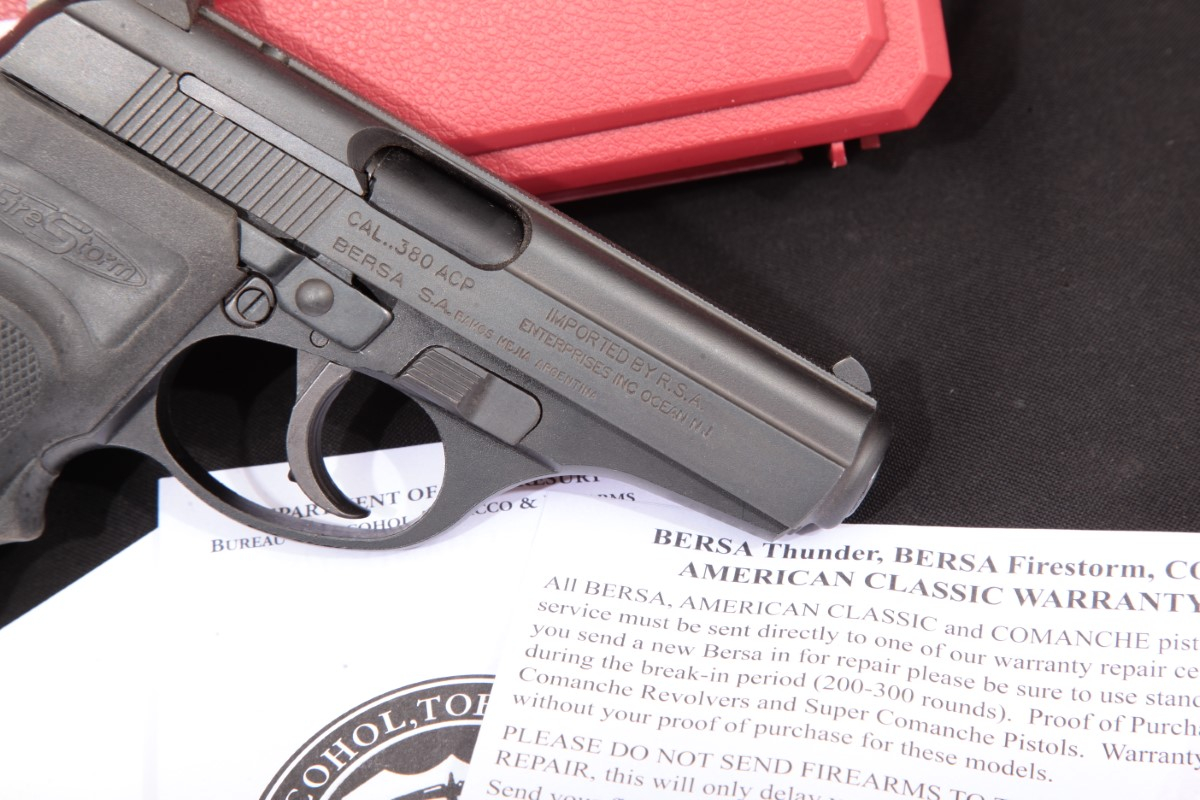 Bersa Model Firestorm, Black 3 1/2" Sa/Da Single Double Action Semi ...