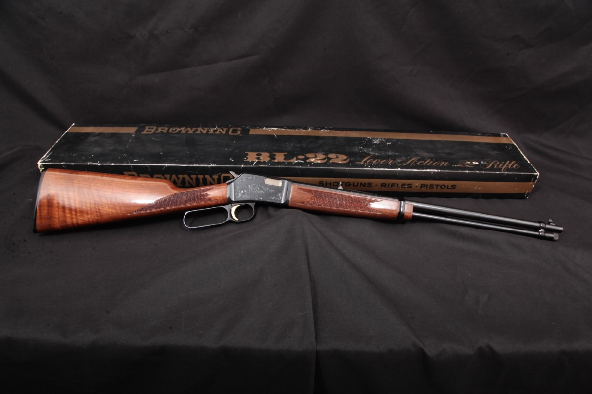 Browning Model Bl-22 Bl22 Deluxe, Blue 20" Engraved Tubular Magazine ...