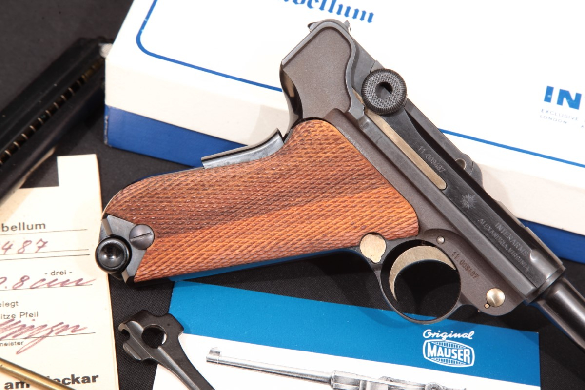 Mauser Interarms Parabellum Swiss-Style Luger, Blue 4" Toggle-Lock Semi ...