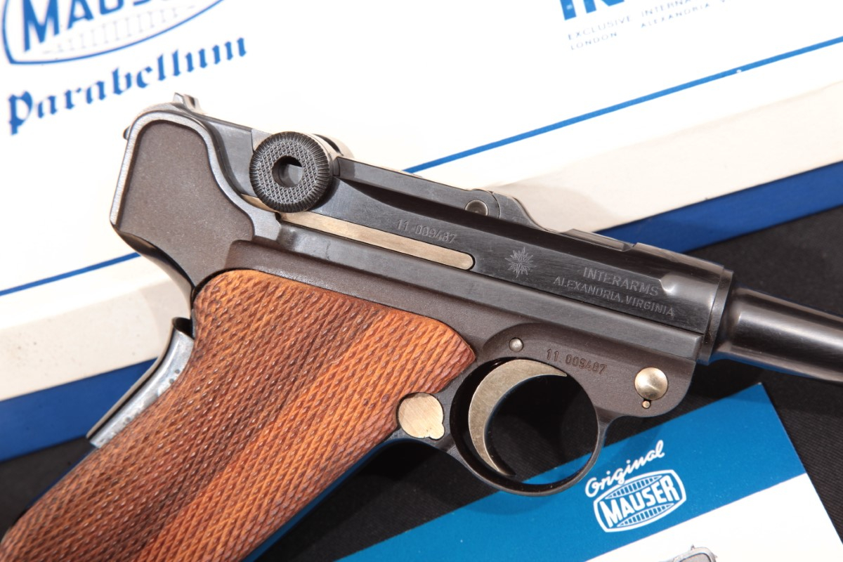 Mauser Interarms Parabellum Swiss-Style Luger, Blue 4" Toggle-Lock Semi ...