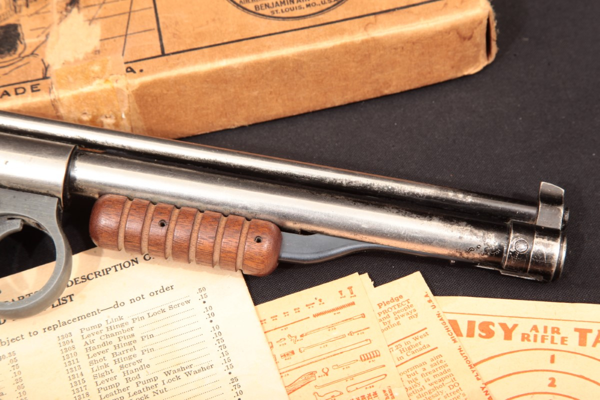 Vintage Pre-1957 Benjamin Model 130 Target Air Pistol & Box .177 ...