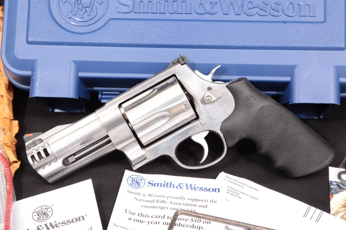 Smith & Wesson S&W Model 500 M500 163504, Stainless 4" Ported 5-Shot Sa/Da Double Action ...
