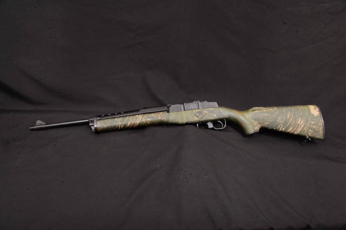 Sturm, Ruger & Co. Mini 14 .223 Rem. Semi-Auto Rifle W/ Green Woodland ...