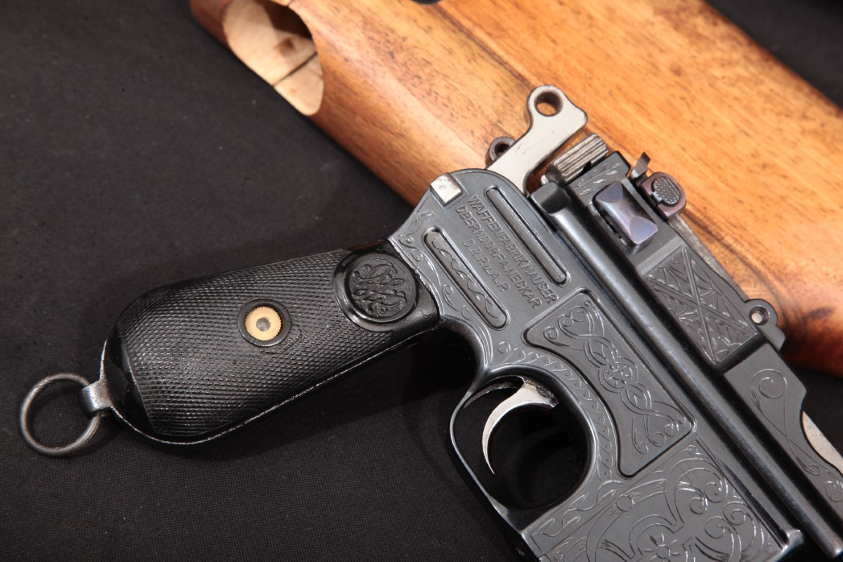 Mauser C96 Broomhandle Late 1930 Commercial Engraved Non-Import, Blue 5 ...