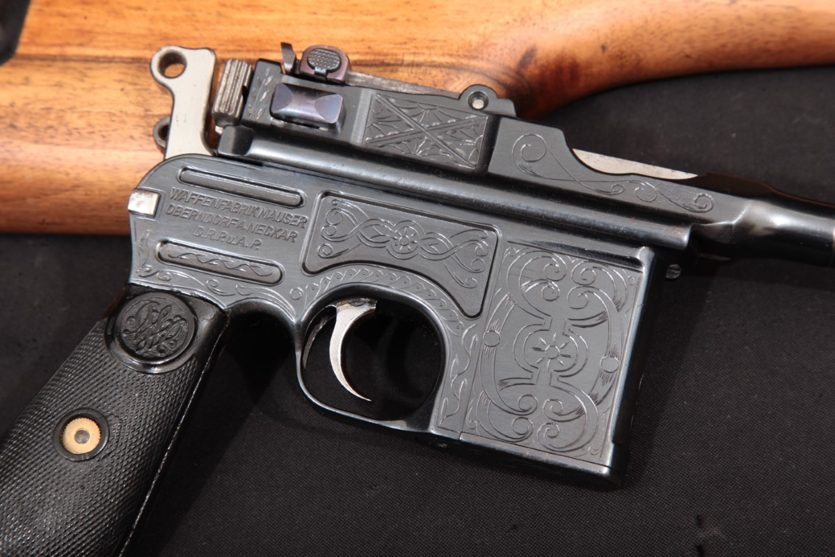 Mauser C96 Broomhandle Late 1930 Commercial Engraved Non-Import, Blue 5 ...