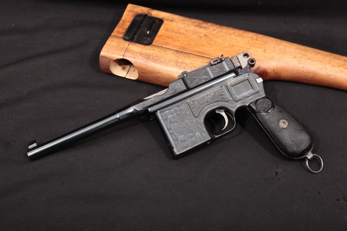 Mauser - C96 Broomhandle Late 1930 Commercial Engraved Non-Import, Blue ...