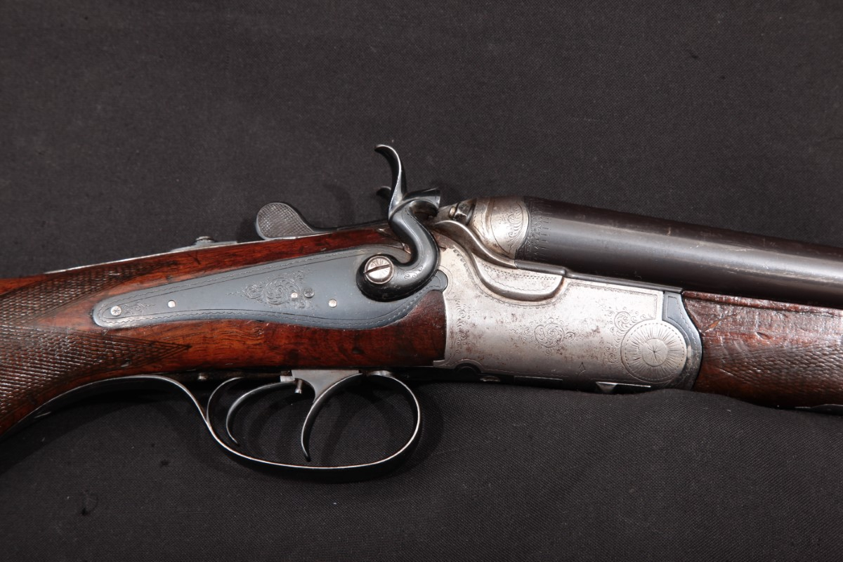 Miller & Val. Greiss Merkel Drilling, Blue & Case-Color 27" Sidelock ...