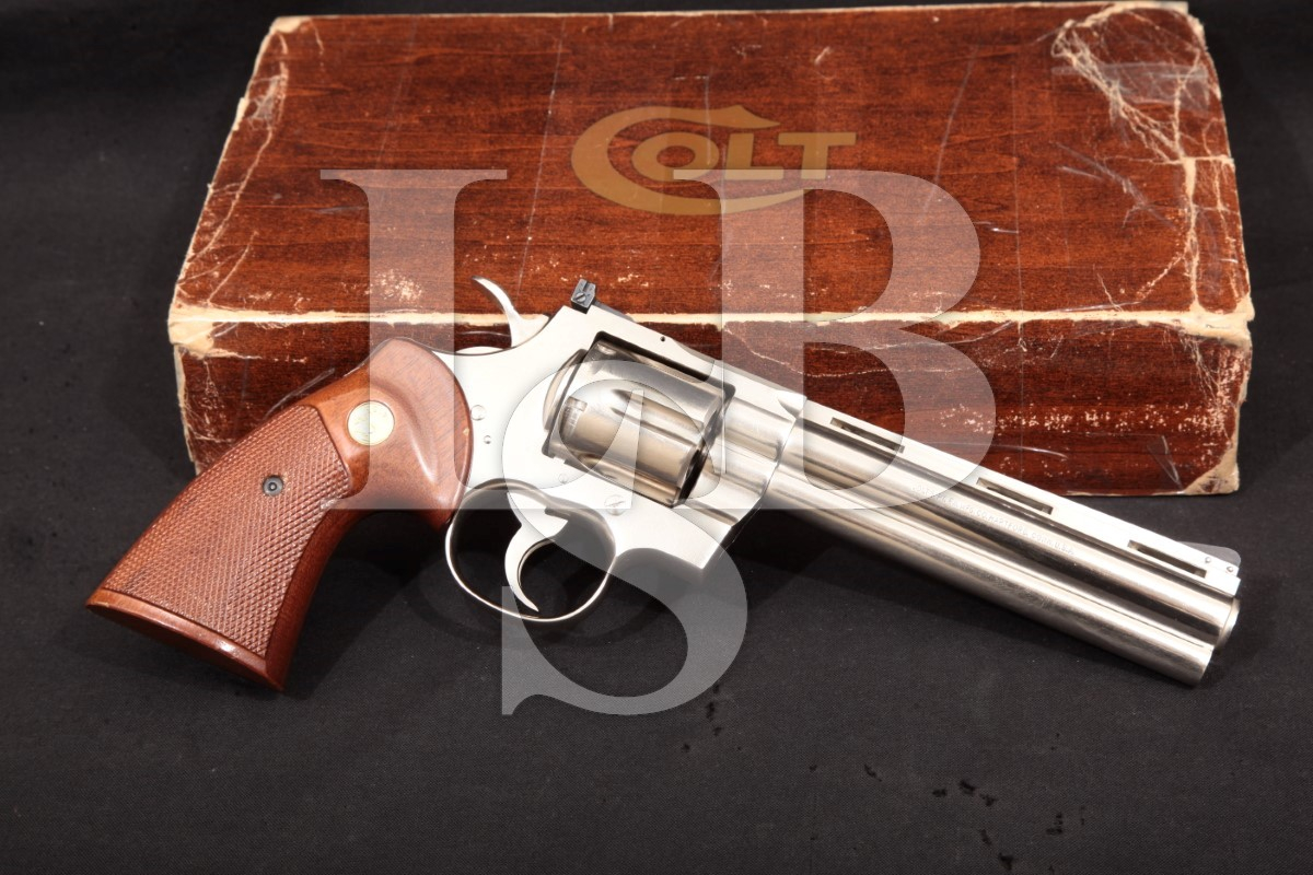 Colt Python Model I3661, Nickel 6" 6-Shot Sa/Da Double Action Revolver ...