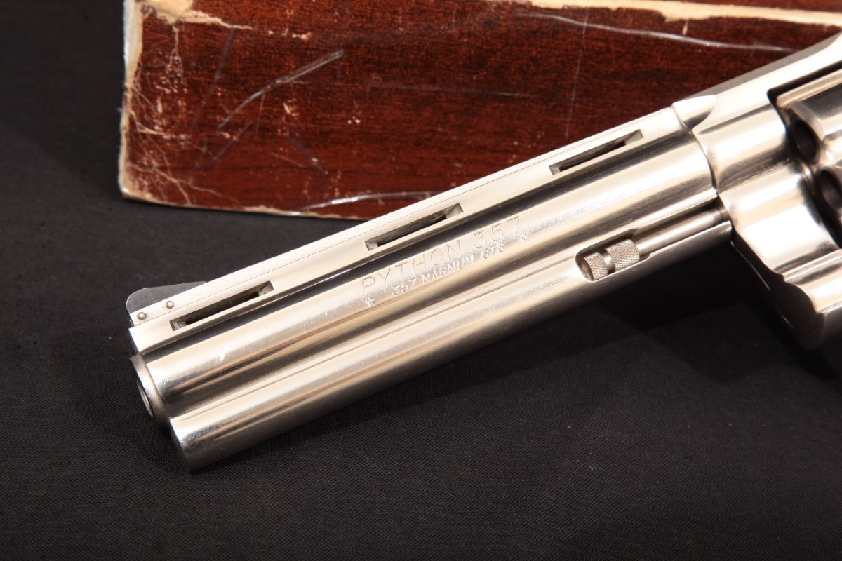 Colt Python Model I3661, Nickel 6" 6-Shot Sa/Da Double Action Revolver ...