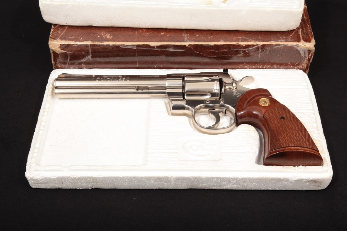Colt Python Model I3661, Nickel 6" 6-Shot Sa/Da Double Action Revolver ...