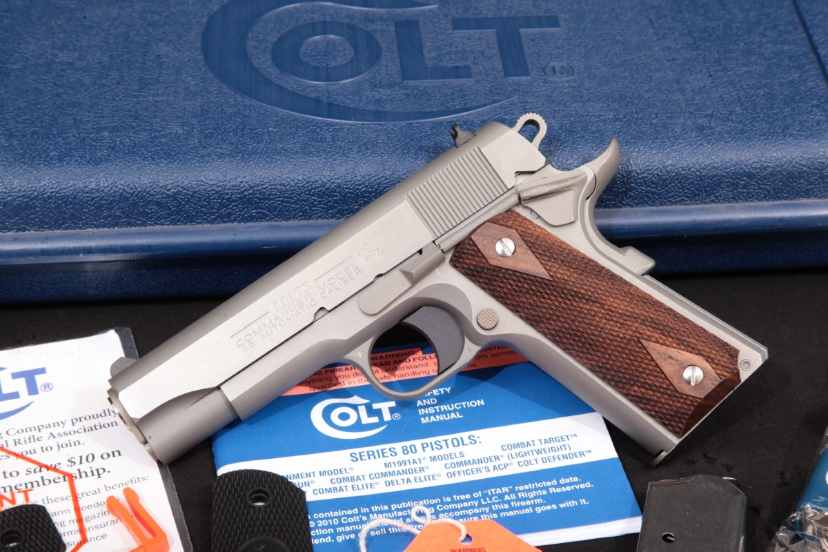 Colt Commander 1991/1911 Model 04091u, Stainless 4 1/4" Single Action ...