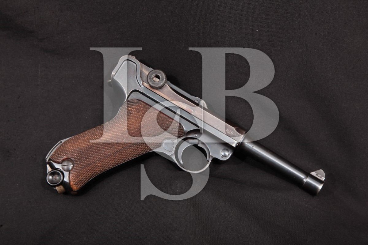 Mauser Model 1934 42 Military P.08 Luger Matching Numbers, Blued 4” SA ...