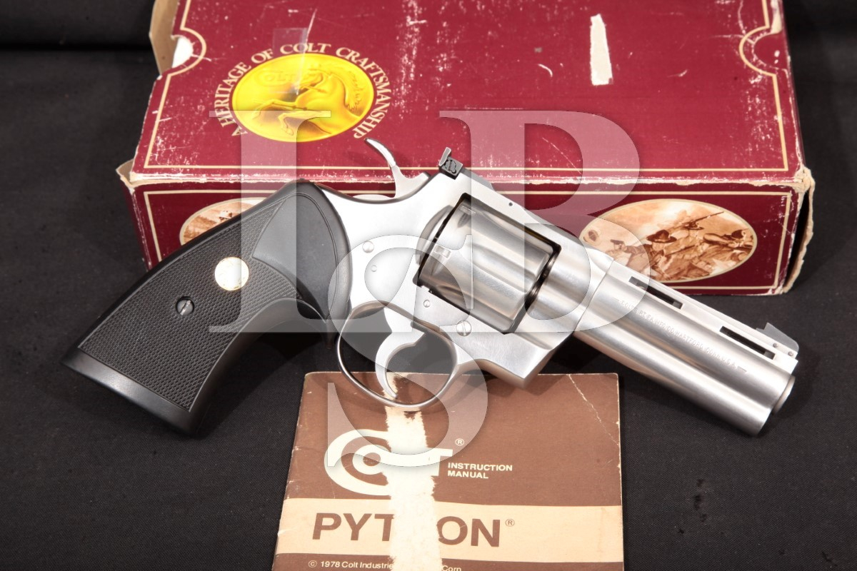 Colt Python Model I3040, Stainless 4" Vent-Rib 6-Shot Sa/Da Double ...